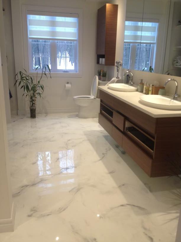 Époxy Marbré - Salle de Bain Élégante | Béton Révolution